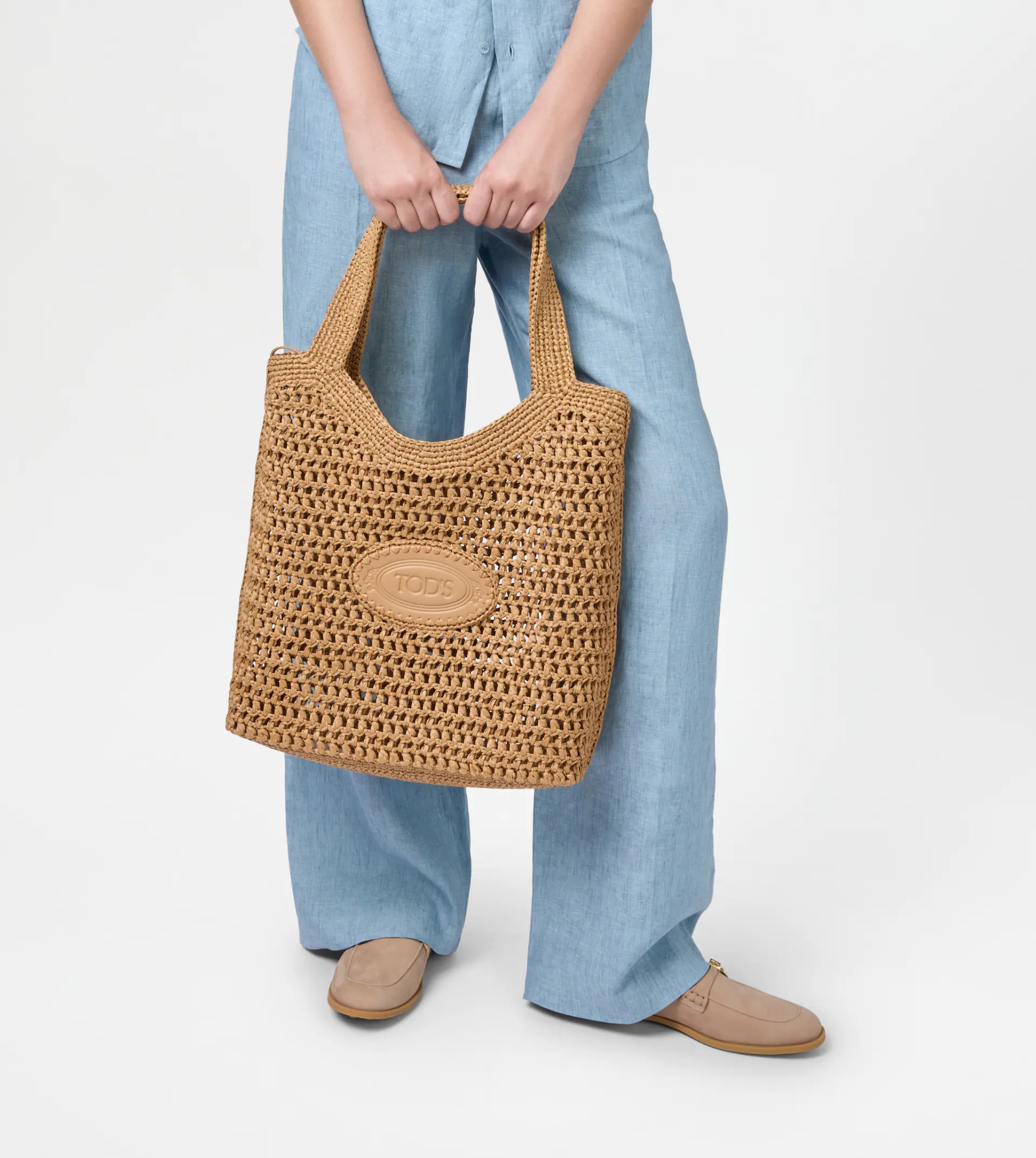 TOD'S Tod's Raffia Crochet Tote Bag